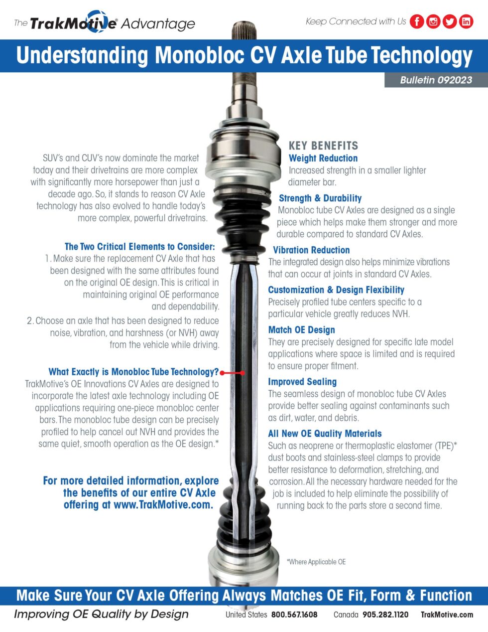 09/2023: Understanding Monobloc CV Axle Tube Technology | TrakMotive